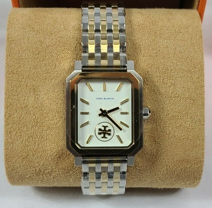 TORY BURCH TBW1501 THE ROBINSON 2 TONE STAINLESS STEEL STRAP UNISEX ...