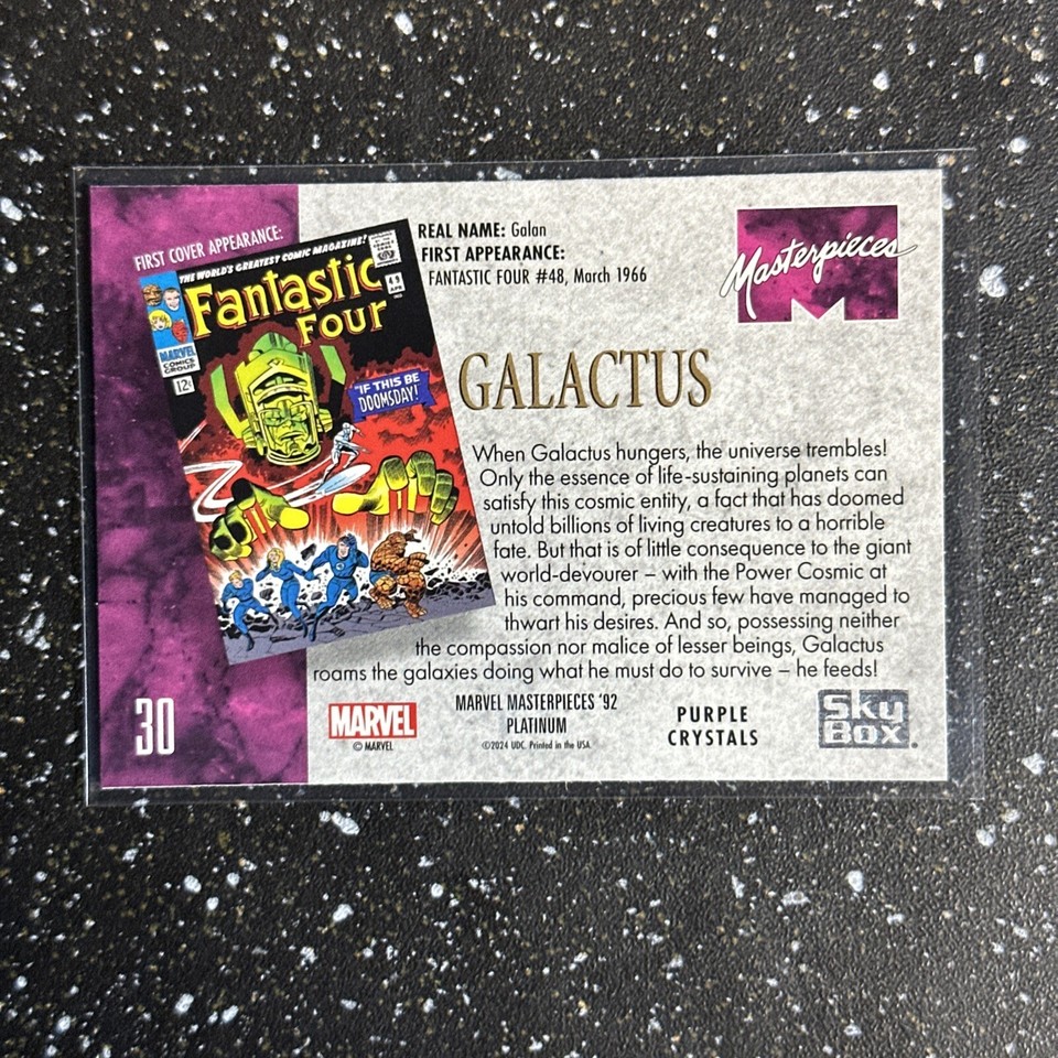 2024 Marvel Masterpieces 1992 Platinum PURPLE CRYSTALS #30 Galactus | eBay