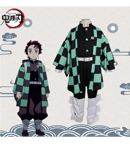 Demon Slayer Cosplay Costume Tanjiro Kamado L Suit With Coat & Belt ...