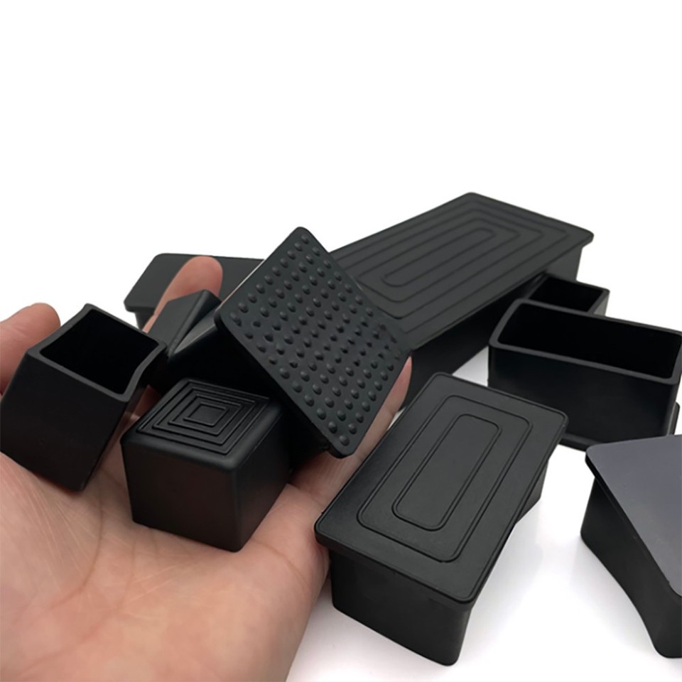 Square Rubber Chair Ferrules AntiScratch Floor Protector Table Feet Leg ...