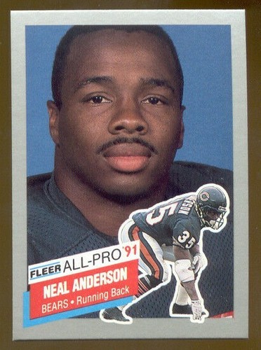 1991 Fleer NEAL ANDERSON Chicago Bears All Pro Insert Card Mint | eBay
