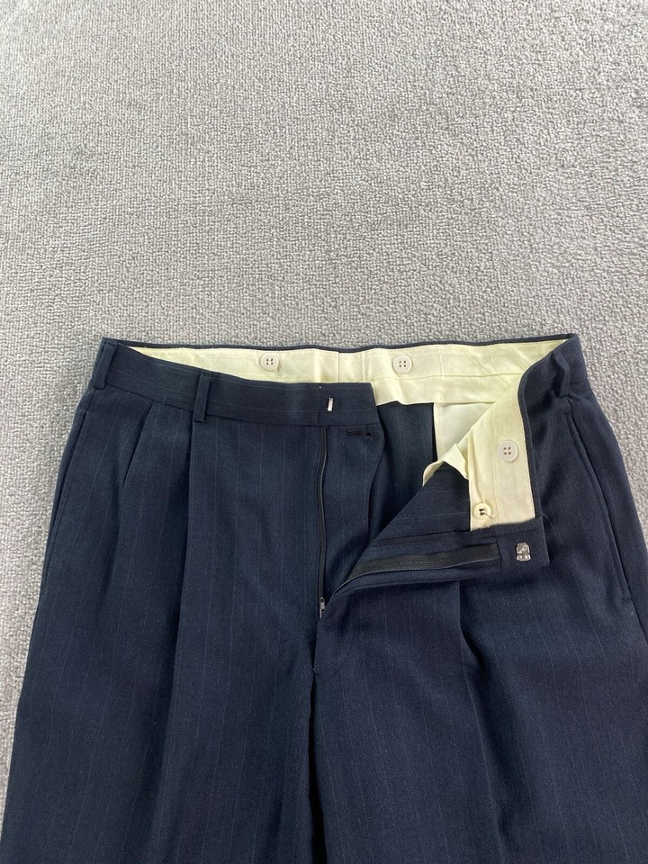Polo University Suit 42 R Blue Wool Striped Premium Luxury Jacket Pants ...