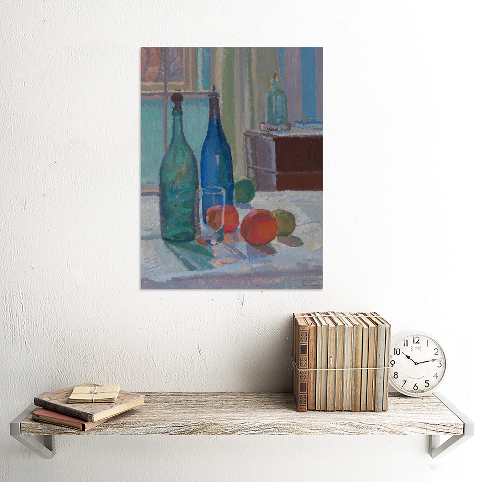 Gore Blue Green Bottles & Oranges Art Print Poster Hp4065 | eBay