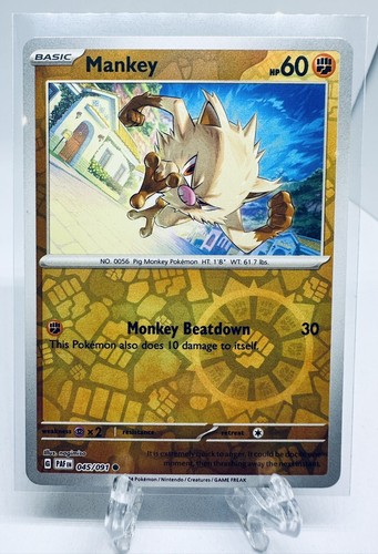 Mankey 45/091 Paldean Fates Reverse Holo PAF Pokemon Card | eBay
