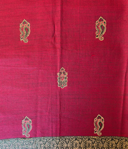 Maroon Red Indian Oversized Woolen Scarf Shawl Wrap Pure Anandha Wool ...