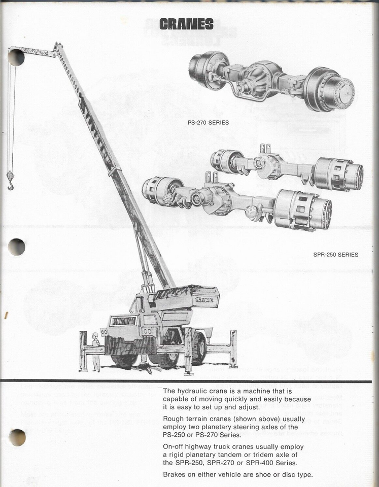 ROCKWELL INTERNATIONAL OFF-HIGHWAY VEHICLES PLANETARY AXLES CRANE ...