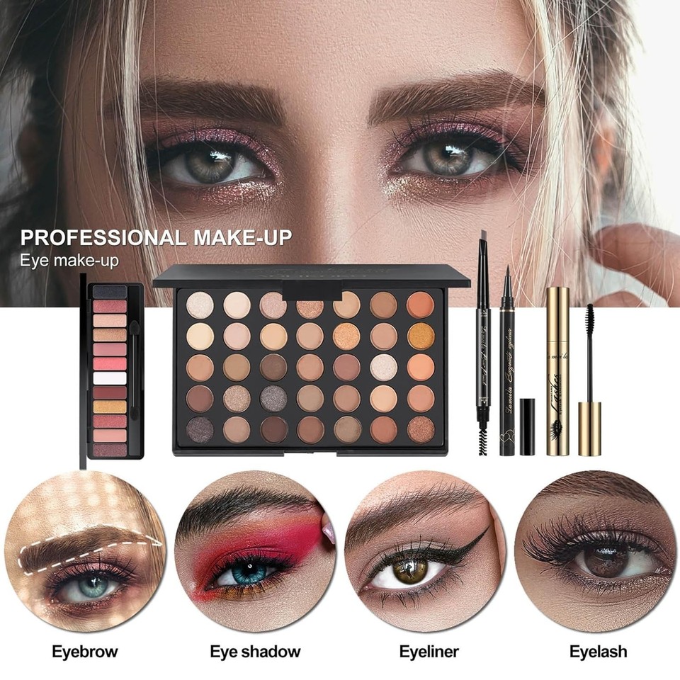 Complete Makeup Set for Beginners & Professionals - Waterproof & Long ...