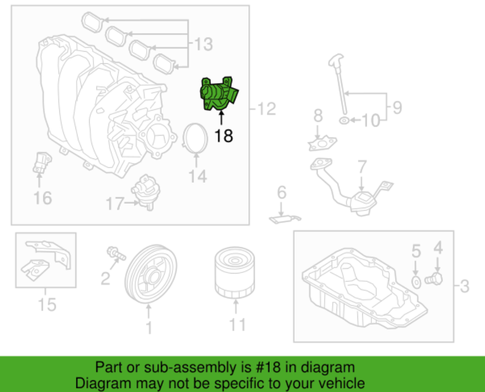 GENUINE !! INTAKE OIL CONTROL VALVE FITS 2011-2020 HYUNDAI & KIA OE ...