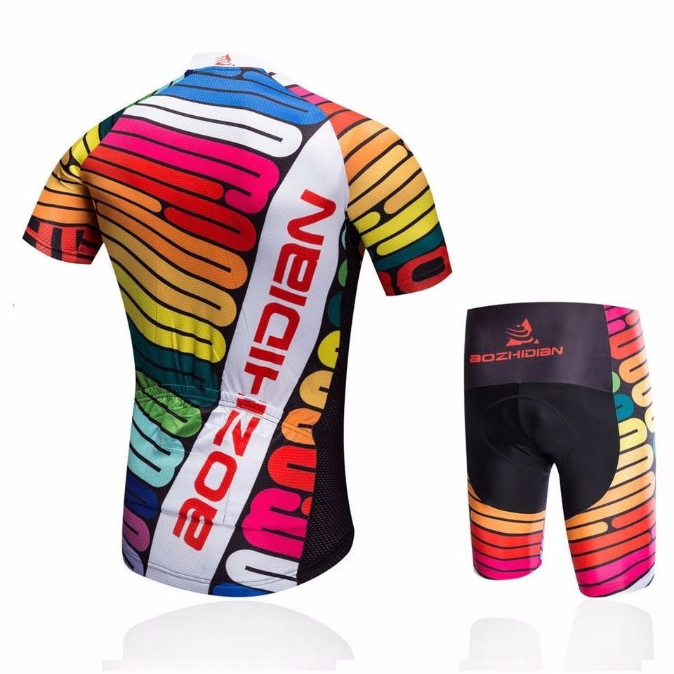 Men's Cycling Short Set Bike Jersey and Padded Shorts Bicycle Clothing ...