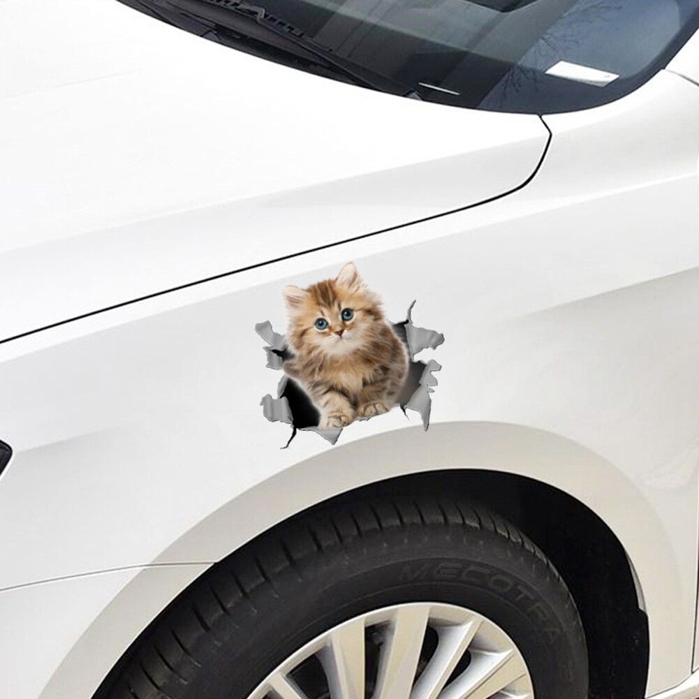 5PCS Car Body Sticker Cat Wall Decals 3D Cute Cat Stickers For Window ...