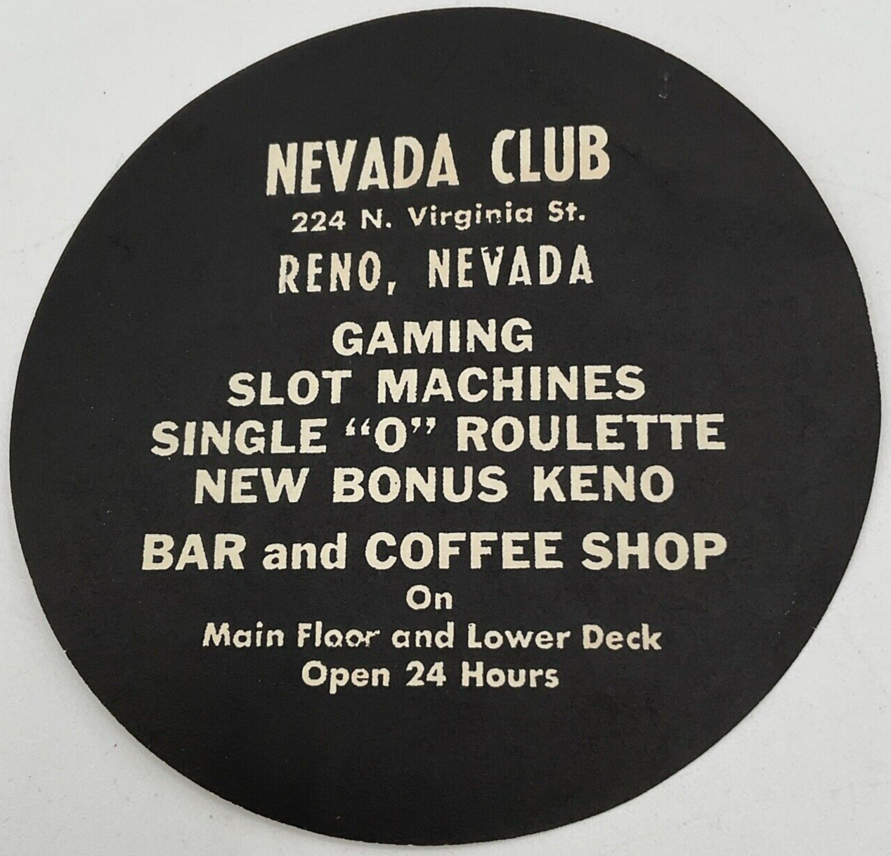 Vintage MCM Ephemera from Nevada Club Reno NV Coaster Souvenir Slot ...