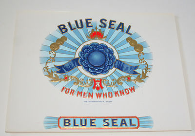 Lot 2 Lg Blue Seal Cigar Box Label Unused NOS New 1930-40s Tobacco ...