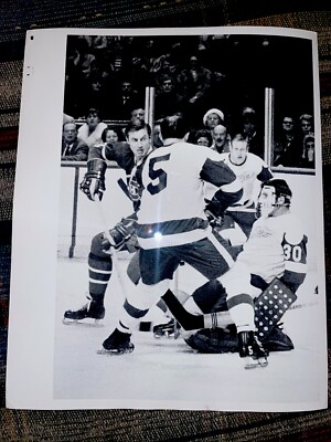 1970 JEAN BELIVEAU TYPE 1 PHOTO ROY EDWARDS GOALIE MASK DETROIT RED ...