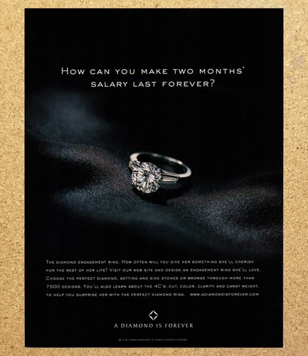 A Diamond is Forever Mark Engagement Ring - Magazine Print Ads Ephemera ...