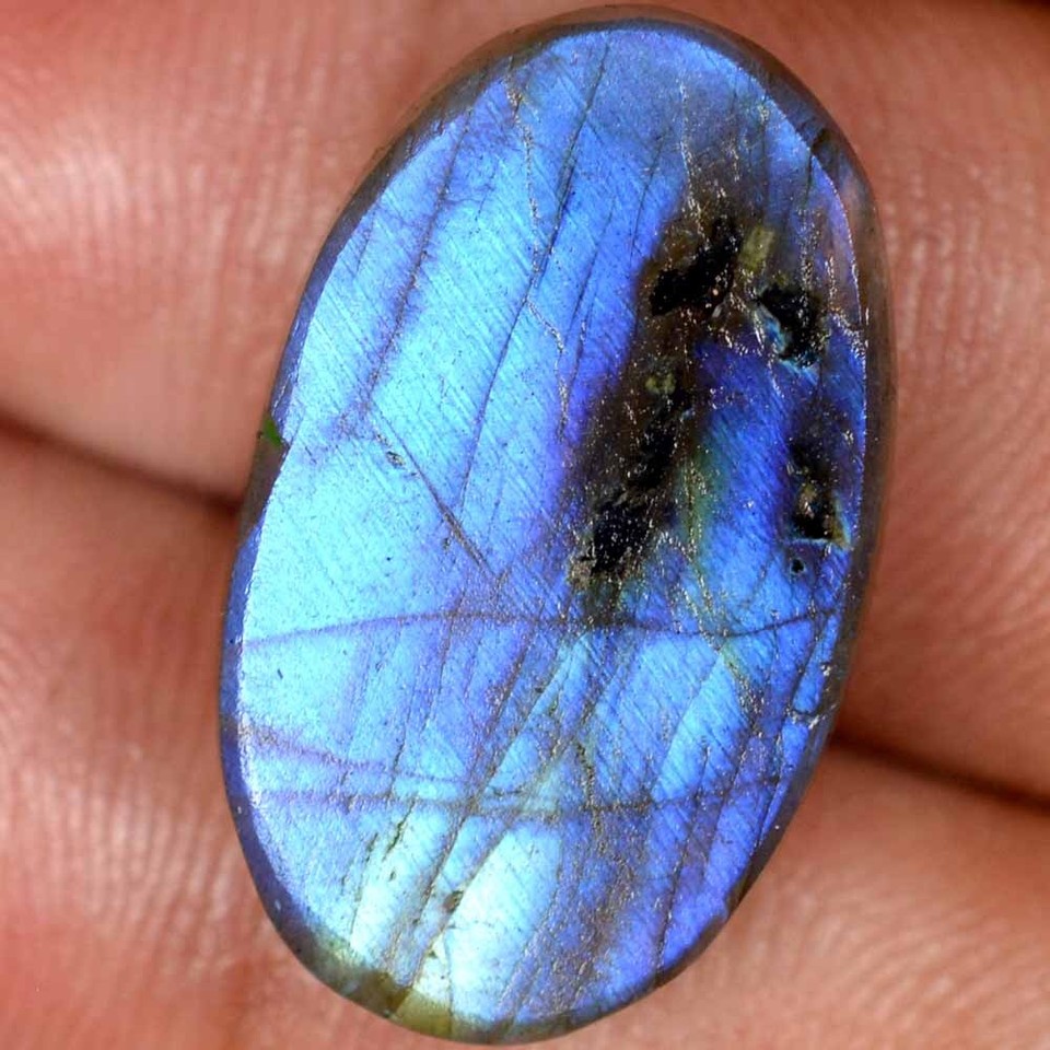 22.70 Cts 100% Natural Labradorite Cabochon Checker Cut Loose Gemstone ...