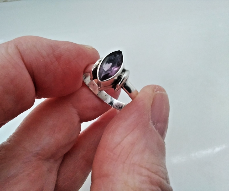 925 Sterling Silver Amethyst ring SIZE N | eBay UK