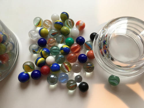 180 Classic Glass Marbles + 3 Batman Marbles + 2 Bouncy Ball - Fish ...