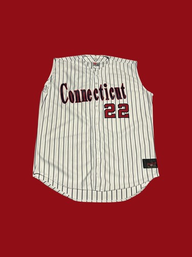 Connecticut UConn Huskies Rawlings VTG White Pinstripe Baseball Jersey ...