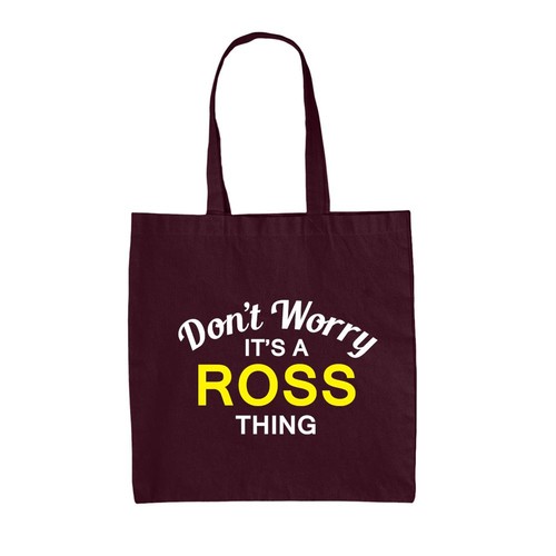 Don't Worry It's a ROSS Thing - Canvas Tote Bag - Surname Custom Name ...