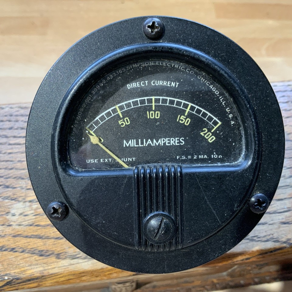 vintage panel meter, Simpson Electric Co, Chicago, 200 mA | eBay