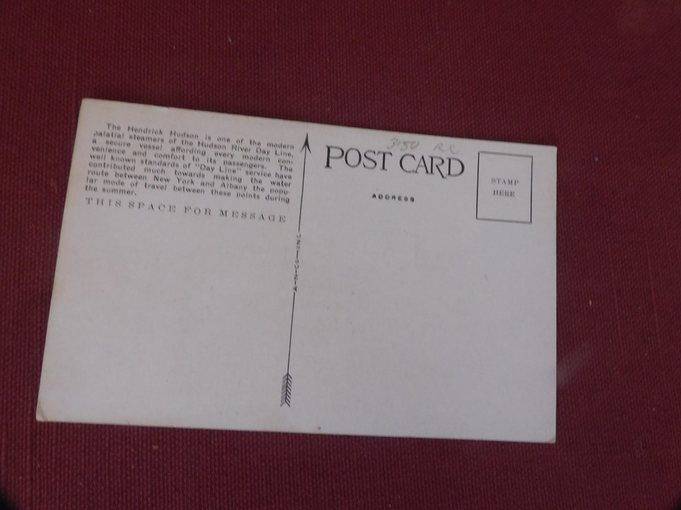 c.1920 New York Postcard Hudson River Steamboat Day Liner hendrix ...
