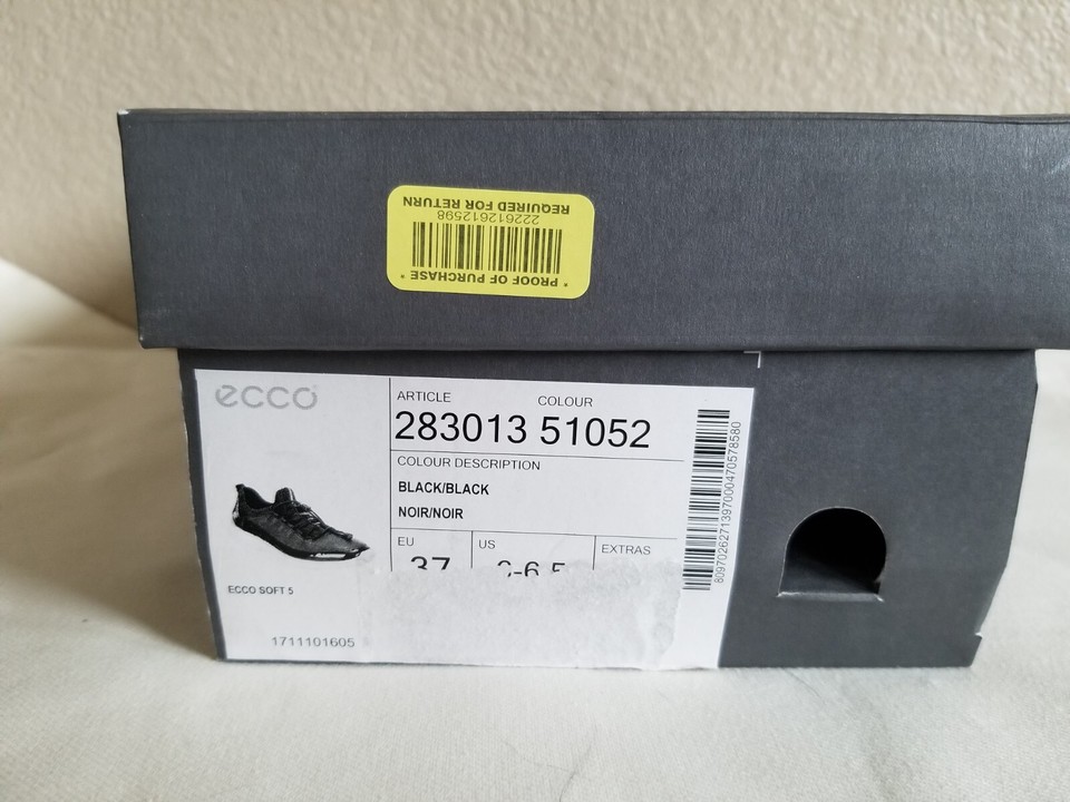 New Ecco soft 5 black leather shoes. Sz37. RT$120 | eBay