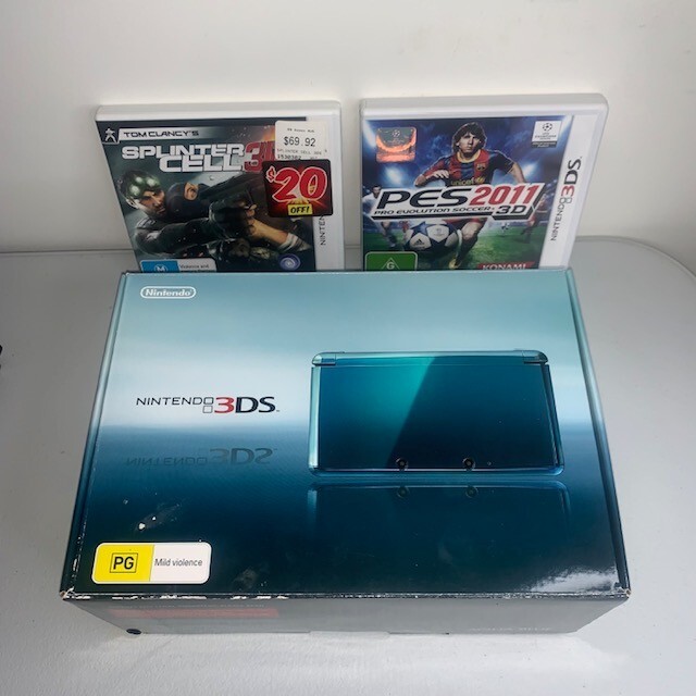 Nintendo 3DS Console Boxed - Aqua Blue Tested and Working + 2 Games | eBay