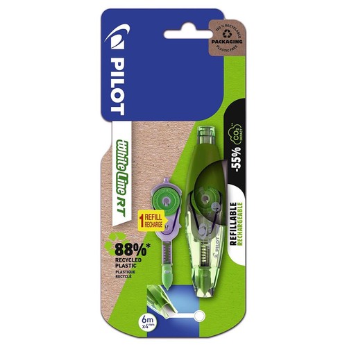 Pilot Begreen White line Knock RT Correction Tape Refillable Recycled ...