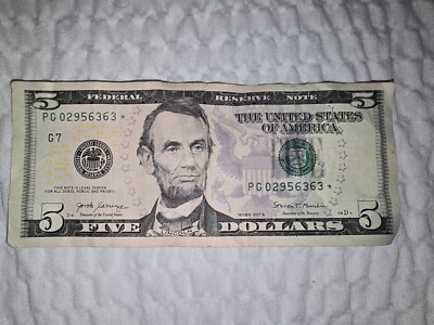$5 Star Note Rare Dollar 2017A Series - United States Dollar | eBay