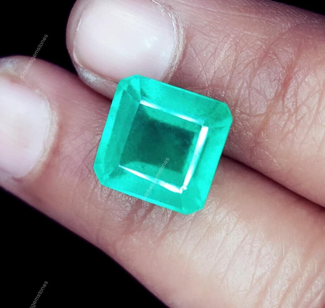 Natural Green Emerald 5.47 Ct Loose Gemstone Certified Unheated Square ...