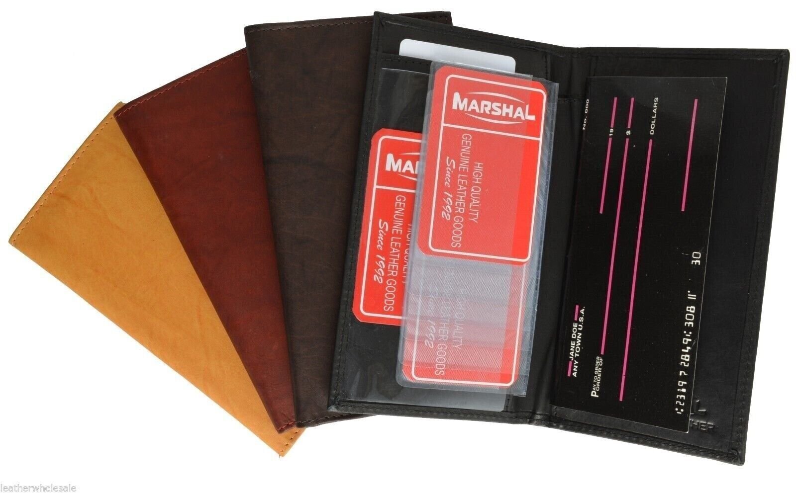 CHECKBOOK COVER PLAIN SET OF 2 TAN GENUINE LEATHER NEW GREAT GIFT IDEA ...