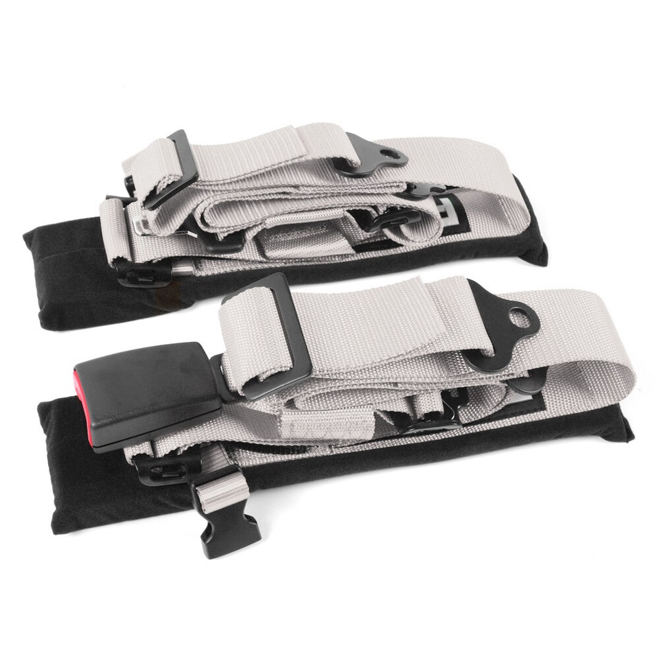 Gray 2inch 4-Point Harness Quick Release Safety Seat Belt+1Pair ...