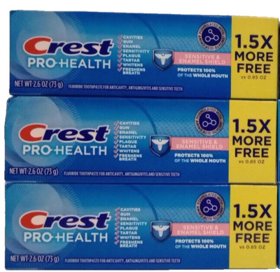 X3 Crest Pro-Health Sensitive & Enamel Shield Fluoride Toothpaste ...