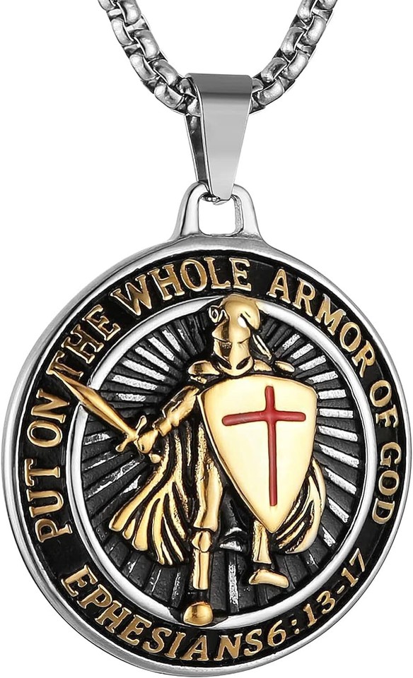 Knights Templar Armor of God Ephesians 6:13-17 Pendant Stainless Steel ...