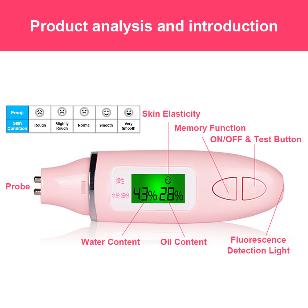 Digital Skin Detector Pen with LCD Screen Portable Skin Analyzer Water ...