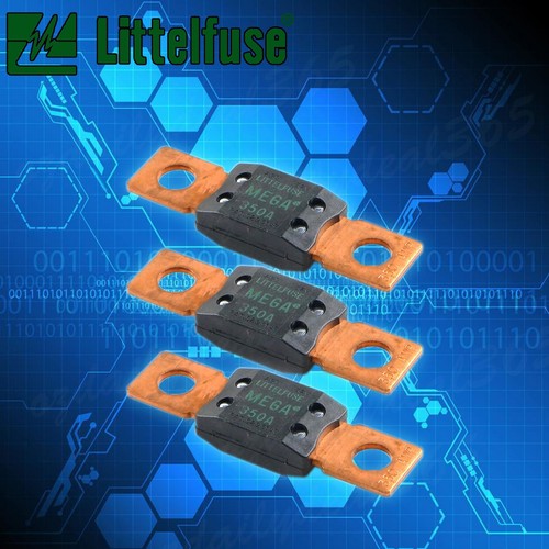 3pcs GENUINE LITTELFUSE MEGA FUSE 350A AMP FUSES DUAL BATTERY BATTERIES ...
