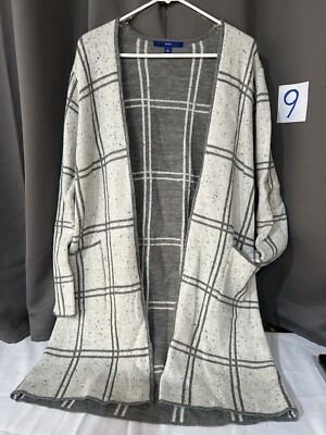 JM Collection Women's Grey And Cardigan Sweater Open Front Throw Over ...