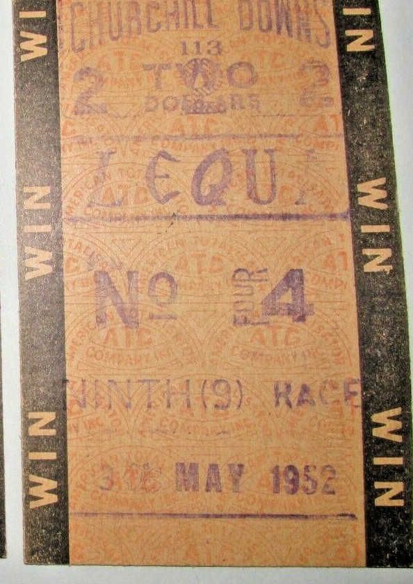 1952 Kentucky Derby Churchill Downs Five Betting Tickets/Totes | eBay