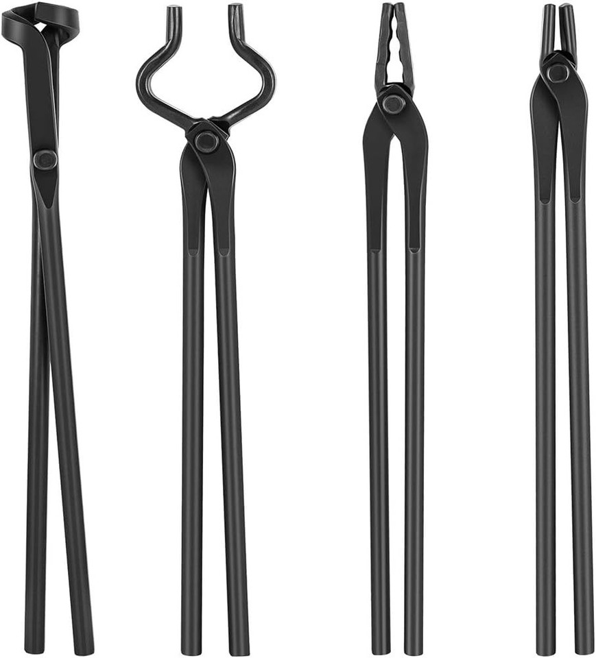 4 Tongs Tool Blacksmith Tongs Set Knife Making Forge Tongs for ...