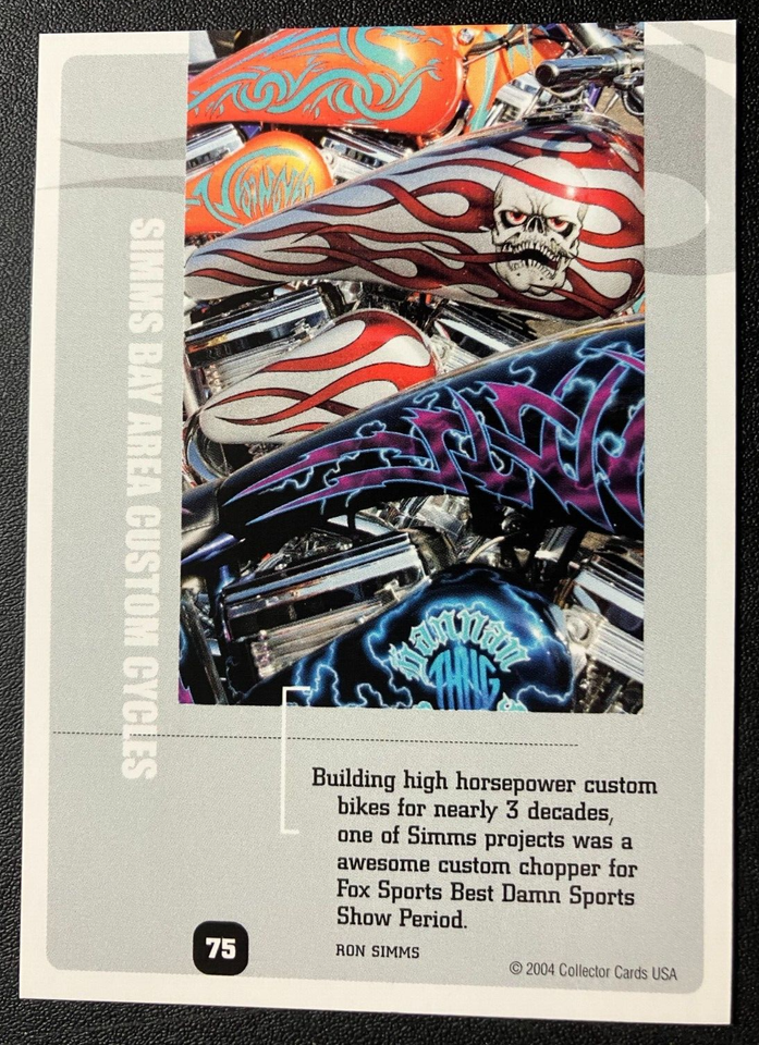 #75 Ron Simms Bay Area Custom Cycles - 2004 American Biker Trading Card ...