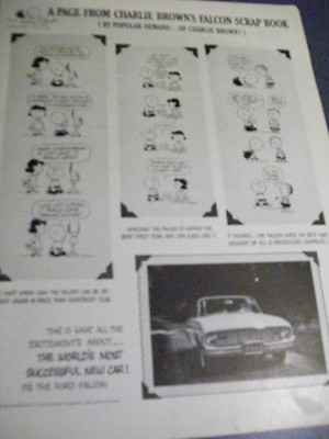 1960 Ford Falcon large-magazine car ad w/ Peanuts' Charlie Brown's ...