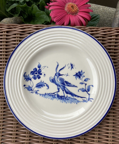 Vintage Varages France Salad Plate Blue Bird Floral & Trim Embossed ...