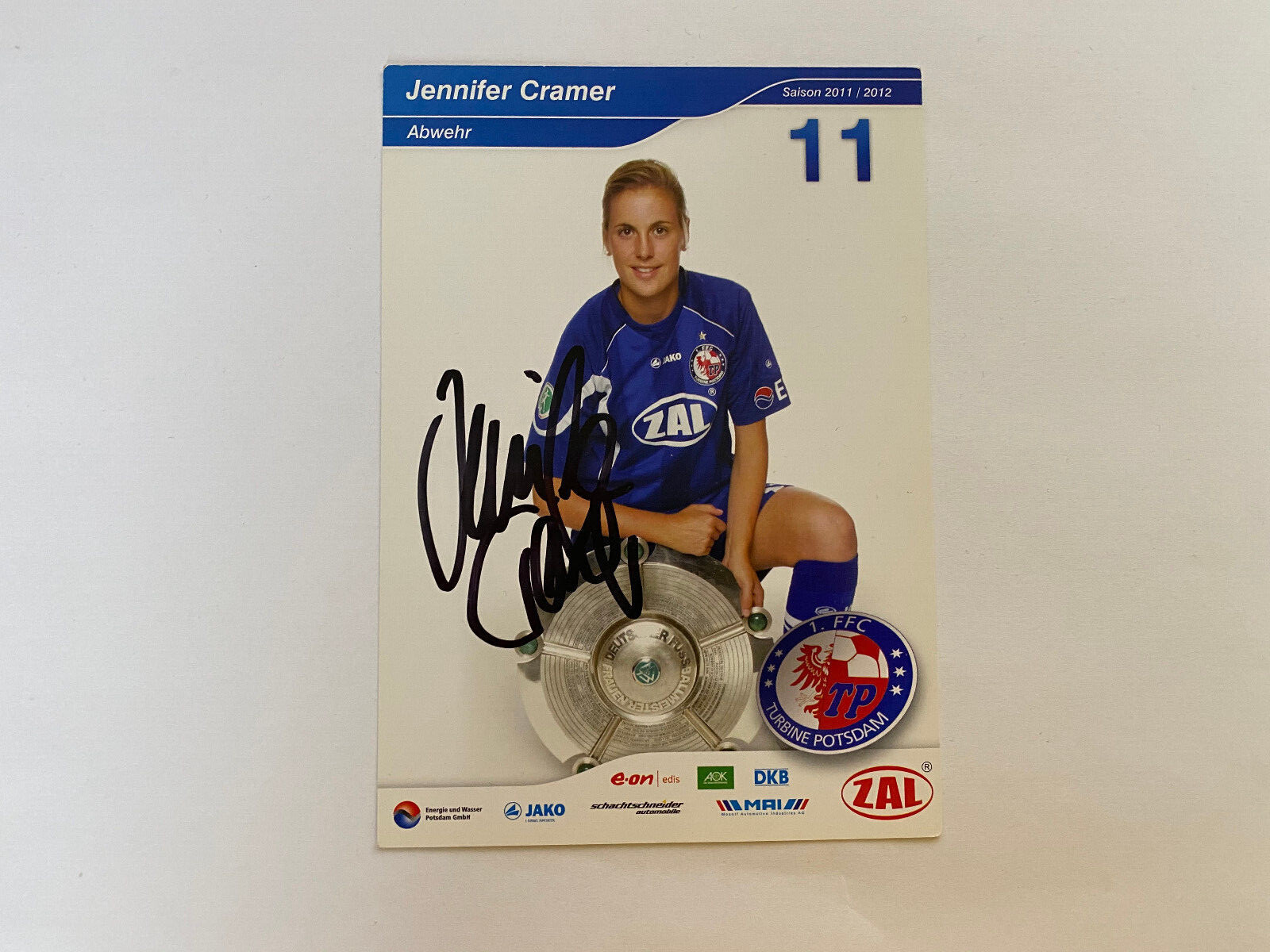Jennifer Cramer 1.FFC Turbine Potsdam Autogrammkarte mit Original ...