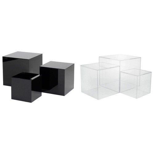 3Pcs Acrylic Cube Display Storage Boxes Cupcake Stand for Retail Counter | eBay Australia