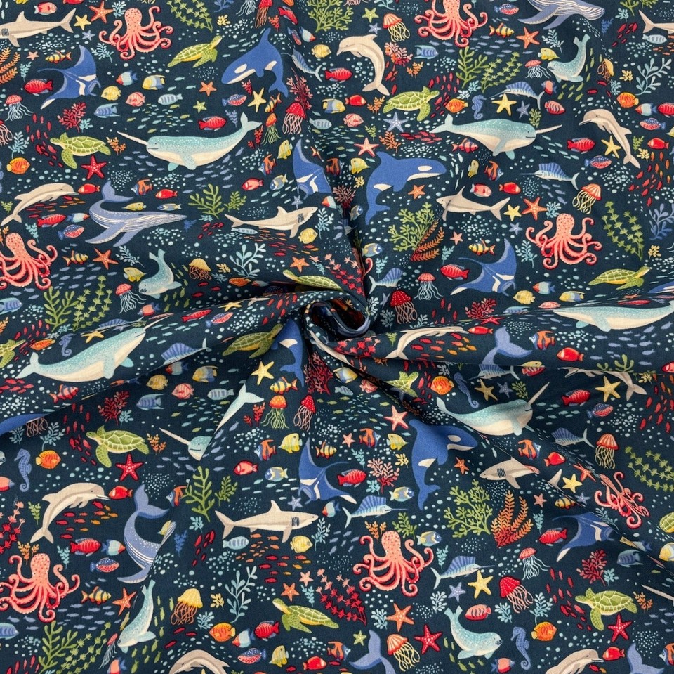 Seaside Cotton Fabric Mixed Ocean Nautical Sea Beach Patchwork Craft ...
