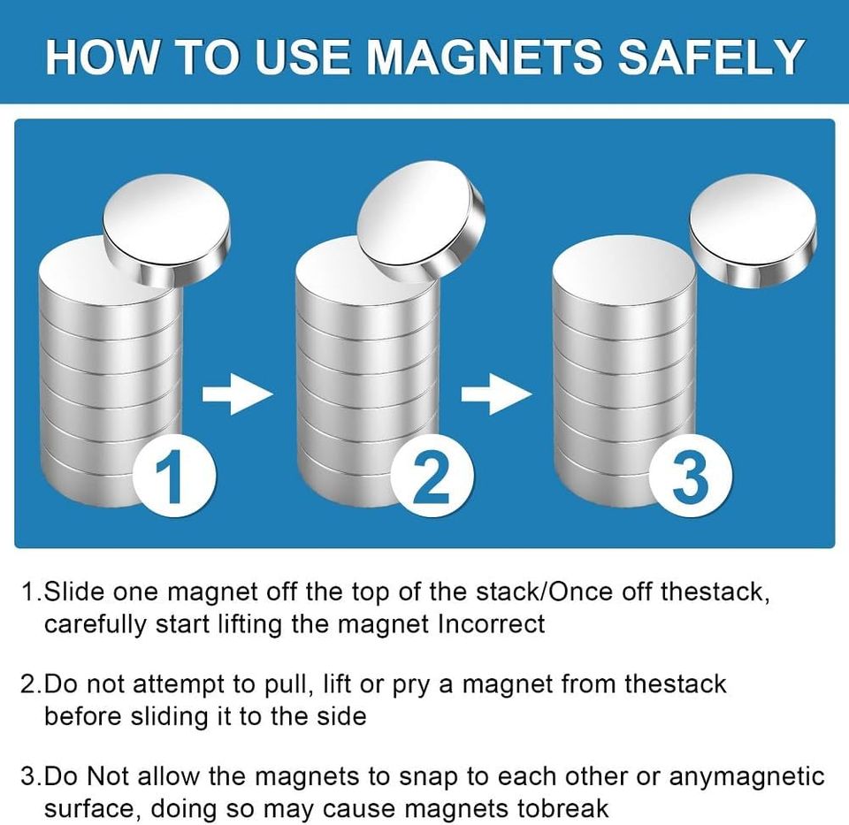 60-Piece Small Magnets – 6Mm X 3Mm Silver Mini Fridge Magnets for ...