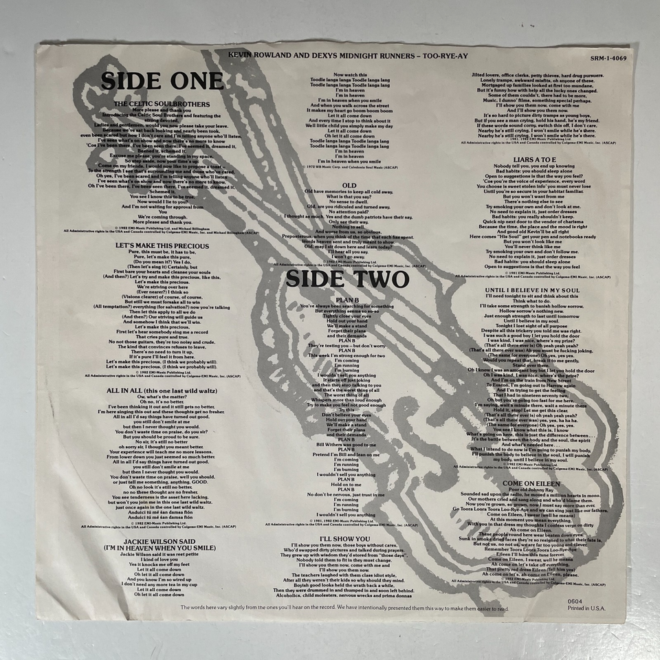 DEXYS MIDNIGHT RUNNERS Too-Rye-Ay Vinyl LP 1982 Kevin Rowland VG+ | eBay