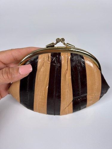 Genuine eel skin double coin purse - Vintage | eBay