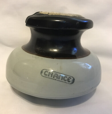 Vintage Chance Brown And White Porcelain Electrical Insulator | eBay