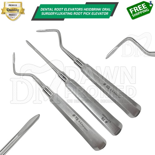 3 Pcs Dental Root Elevators Heidbrink Oral Surgery Luxating Root Picker ...